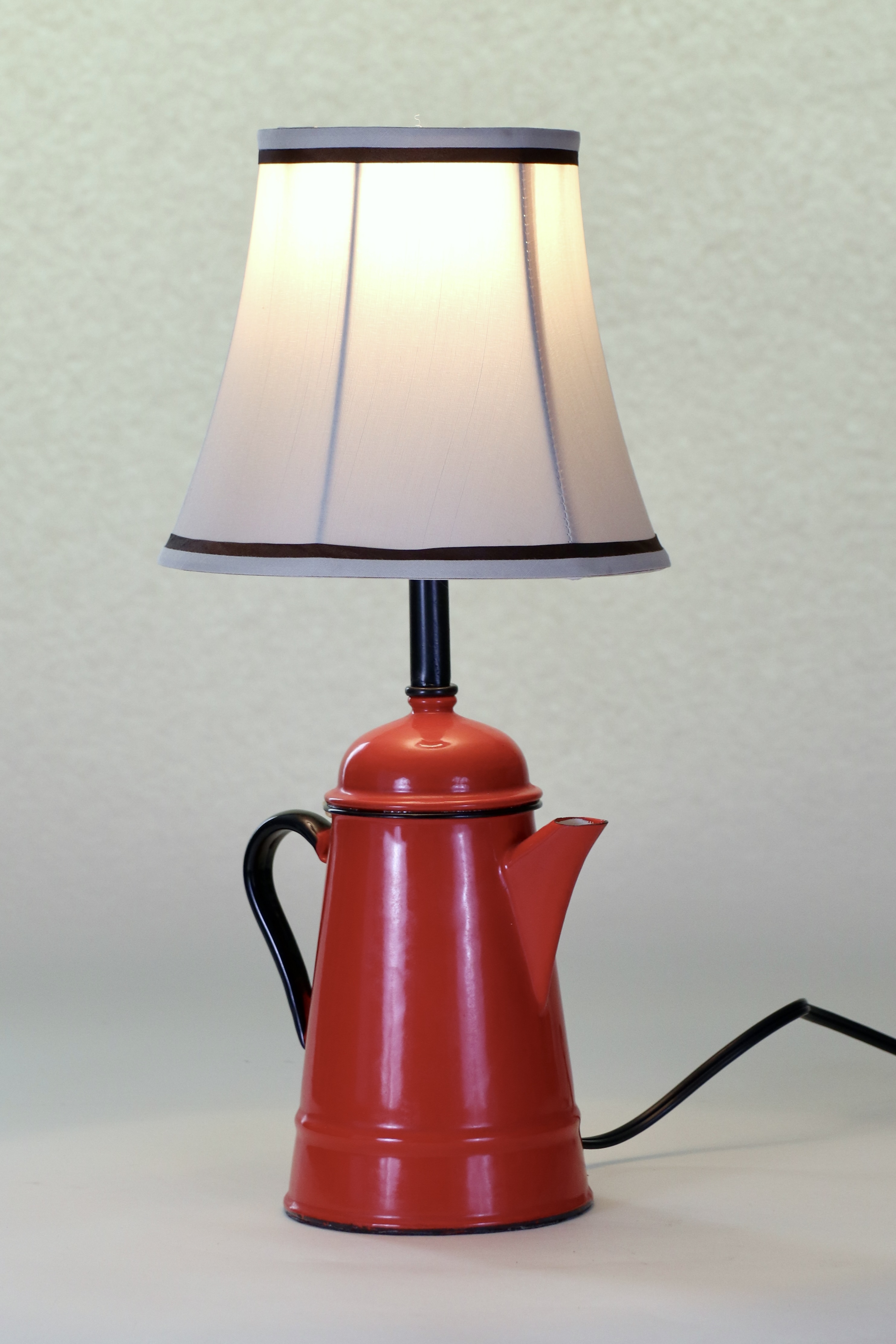 Red Coffeepot Lamp – Upcycled Lamps by Jon Jensen